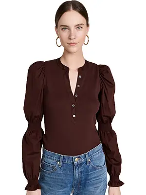 Veronica Beard Veronica Beard Jean Effy Top Oxblood