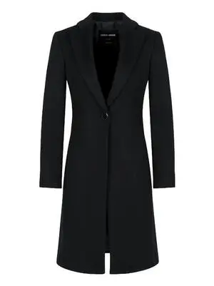 Giorgio Armani Pure Cashmere Single-breasted Coat - Black