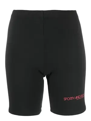 SPORTY & RICH Cotton Biker Shorts - Black