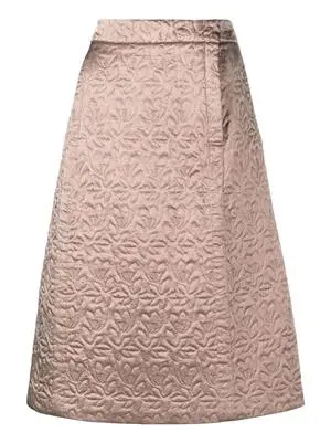 MAISON MARGIELA Quilted Satin Midi Skirt - Neutrals