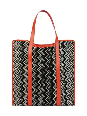 Missoni Keith Zigzag-print Tote Bag - Black