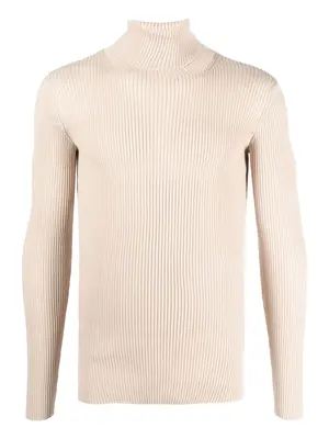 Off-White Ribbed Turtleneck Jumper - Neutrals