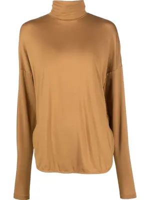 Eleventy Turtleneck Top - Brown
