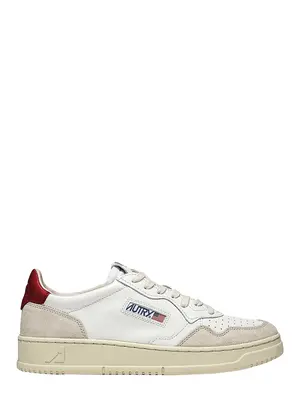 AUTRY Medalist Leather Low-top Sneakers White Red
