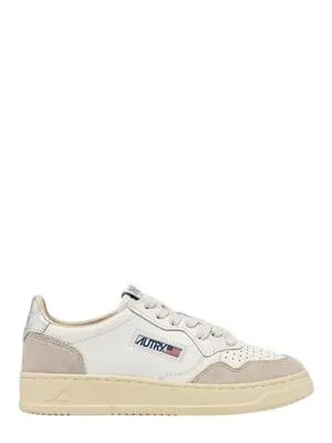 AUTRY Medalist Leather Low-top Sneakers - White Silver