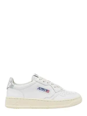 AUTRY Medalist Leather Low-top Sneakers White Silver