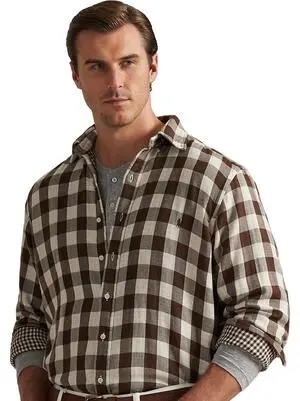 Ralph Lauren Plaid Double-faced Shirt - Cream/brown