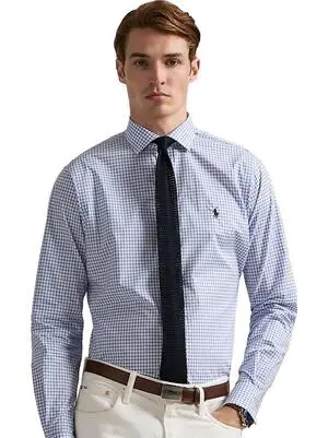 Ralph Lauren Custom Fit Checked Poplin Shirt - Blue/white