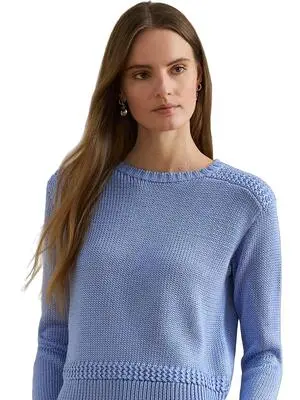 Ralph Lauren Cotton-blend Crewneck Sweater - Banker Blue