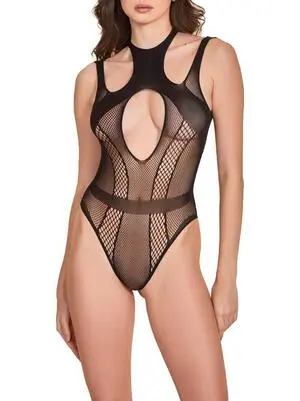HAUTY Cutout Mesh Teddy - Black