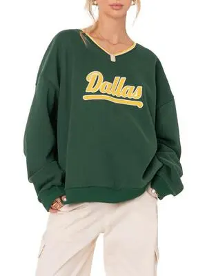 EDIKTED Dallas Appliqué Sweatshirt - Green