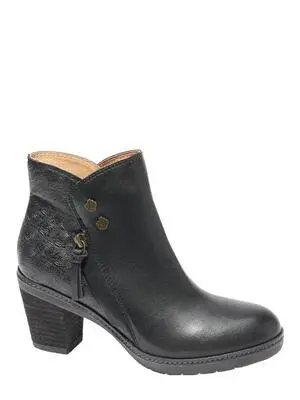 HALSA FOOTWEAR Floral Embossed Bootie - Black