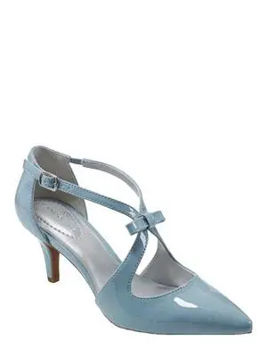 Bandolino Bandolino Zeffer Kitten Heel Pump Light Blue Shiny