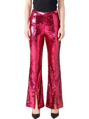 Endless Rose Sequin Flare Pants - Fuchsia