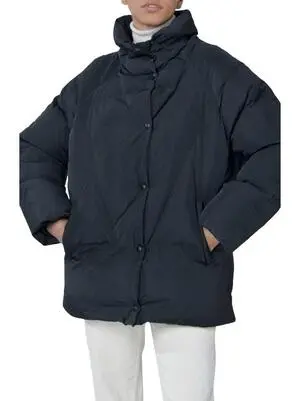THE RECYCLED PLANET COMPANY Ella Water Resistant Recycled Down Puffer Jacket - Black