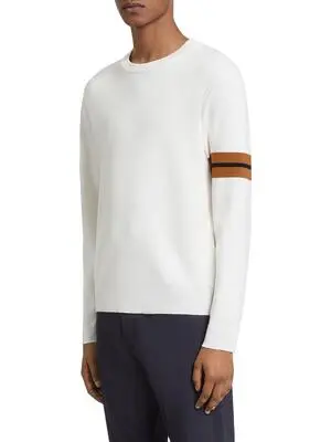 Zegna Signifier High Performance™ Stripe Wool Sweater - White