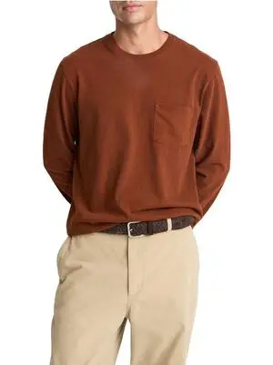 Vince Long Sleeve Sueded Jersey Top - Copperhead