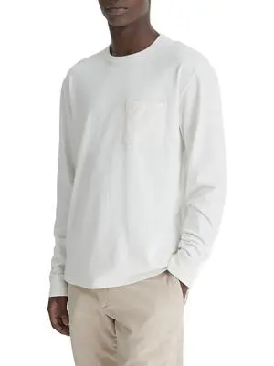 Vince Long Sleeve Sueded Jersey Top - Off White