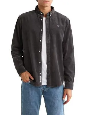 Carhartt Work In Progress Madison Corduroy Button-down Shirt - Graphite/graphite