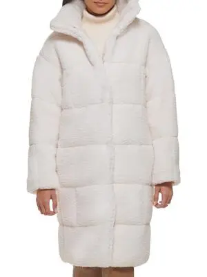 LEVI'S Levi's Quilted Fleece Long Teddy Coat Cream