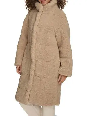 LEVI'S Levi's Quilted Fleece Long Teddy Coat Sand
