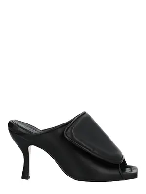 GIA BORGHINI GIA BORGHINI Leather Spool Heel Sandals Black