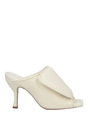 GIA BORGHINI Leather Spool Heel Sandals - White