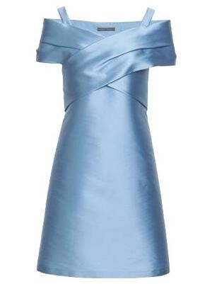 Alberta Ferretti Midi Dress Light Size Silk - Blue