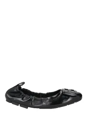 Hogan Ballet Flats In Leather Black