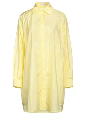 DOUUOD Mini Shirt Dress Yellow