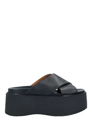 Marni Sandals In Soft Leather Black