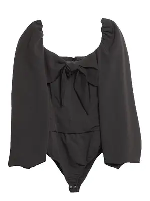 JIJIL Bodysuit With Bow Detail - Black