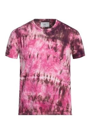 AMI Paris Man T-shirt Light Green Size Xxs Cotton, Elastane Fuchsia