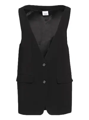 Burberry Single-breasted Sleeveless Jacket - Black