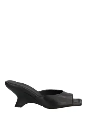 GIA BORGHINI GIA BORGHINI Leather Slides Black