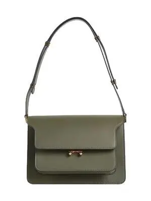Marni Leather Cross-Body Flap Bag Green
