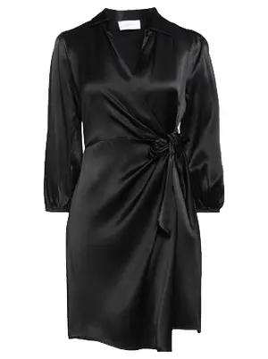 SOALLURE SOALLURE Mini Wrap Dress Black