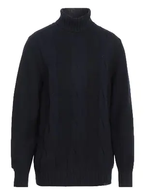 BROOKSFIELD BROOKSFIELD Cable-Knit Turtleneck Navy Blue