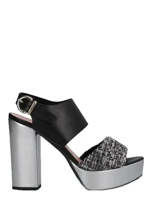 POLLINI Sandals With Block Heel - Black