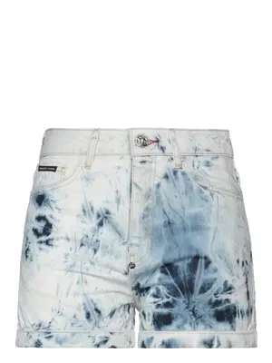 PHILIPP PLEIN Denim Shorts With Brand Logo