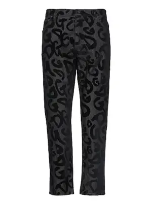 Dolce & Gabbana Logo-print Tapered Jeans - Black