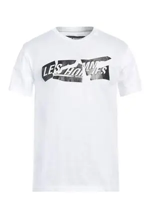 LES HOMMES Man T-shirt Black Size S Cotton White