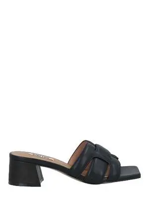 BIBI LOU Leather Slide Sandals - Black