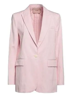 TWINSET Cotton Linen Blazer Pink