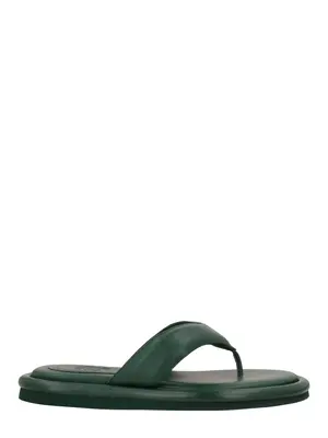 GIA BORGHINI Thong Sandals In Leather Dark Green