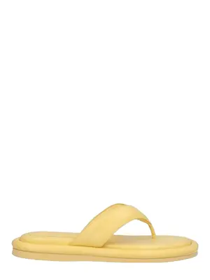 GIA BORGHINI Thong Sandals In Leather Yellow
