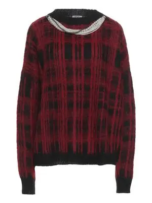 LIU •JO Tartan Pattern Knit Sweater - Red