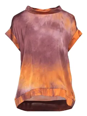 Rossopuro ROSSOPURO Satin Tie-Dyed Top Orange