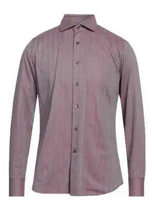 BAGUTTA Man Shirt Plum Size 16 Cotton Purple