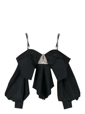 AREA Oversized Bow-detail Top - Black